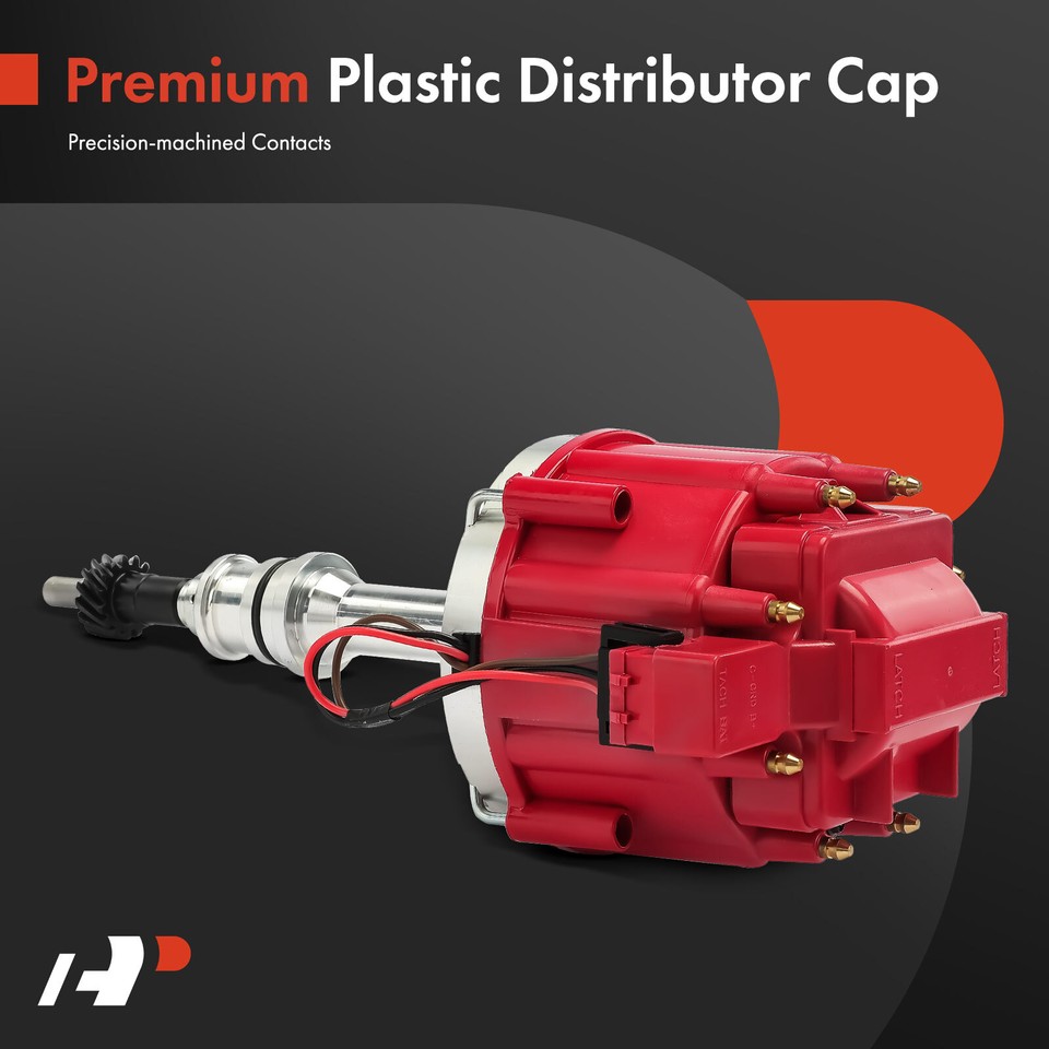 Red Ignition Distributor with Cap and Rotor for Ford Windsor 221 260 ...