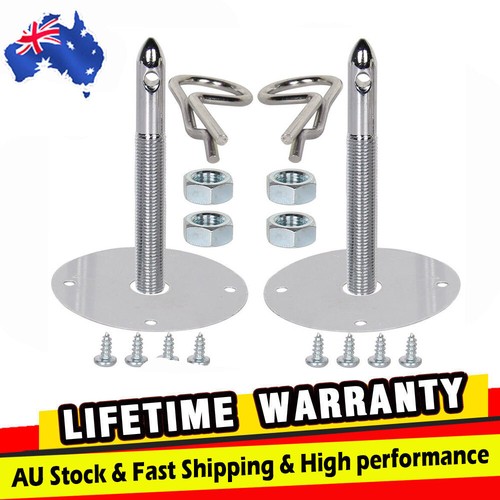 4in. long Stainless Steel Mount Hood Pin Pins Plate Bonnet Lock Kit ...