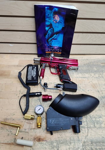 Angel Red Paintball Marker Viewloader Revolution Hopper W/ Accessories ...