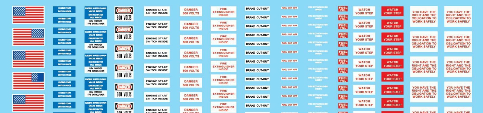 Engine Locomotive Warning Labels HO Scale Decals UP CP NS CN WC BNSF | eBay