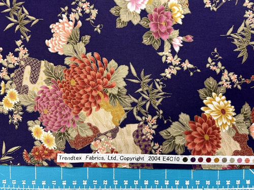 Trendex Cotton Fabric, Purple Asian with Mums, EAC10, OOP, 2004 | eBay