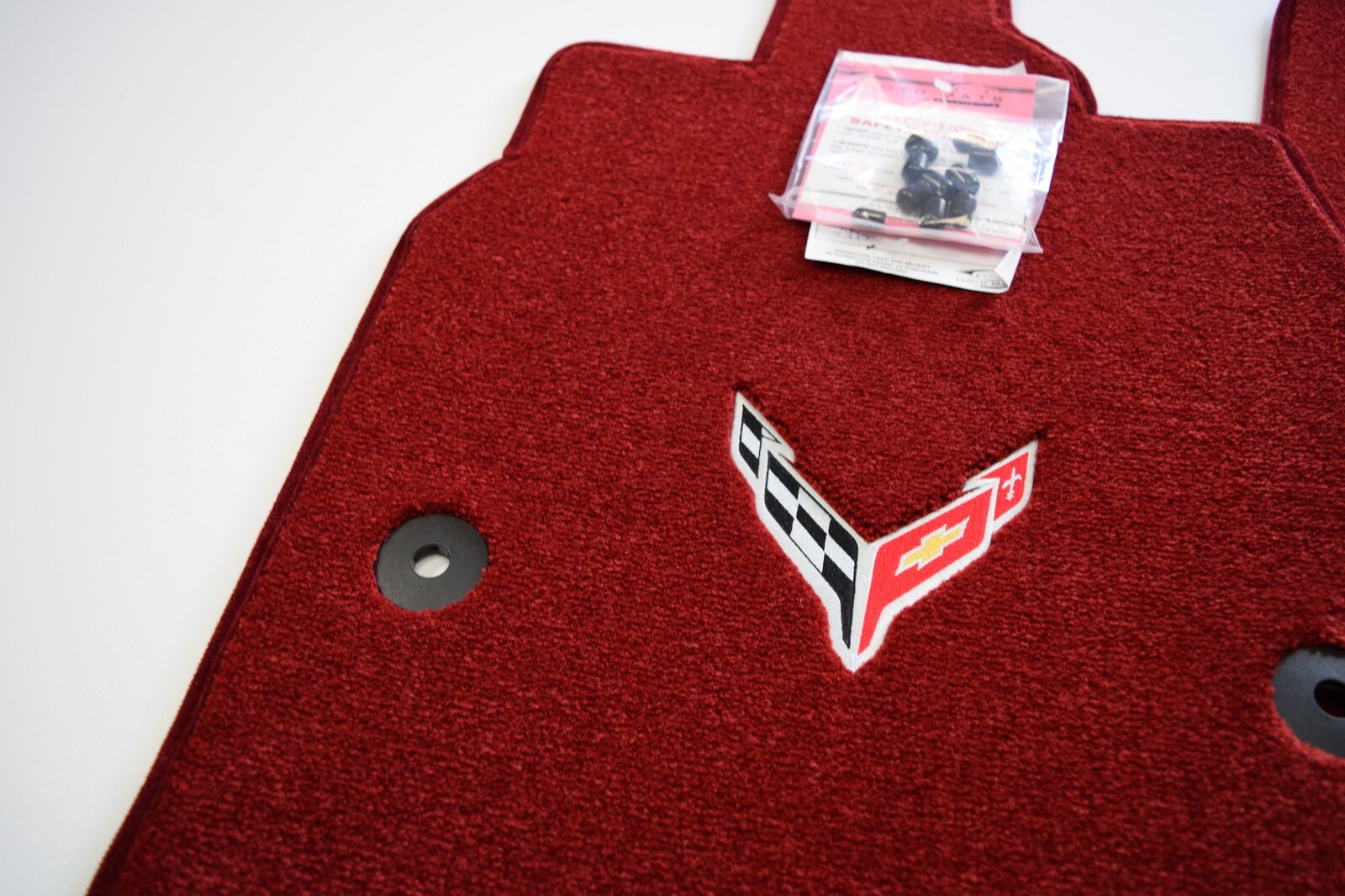 Chevrolet Corvette C8 Floor Mats Red Mist Paint Color Silver Logos ...