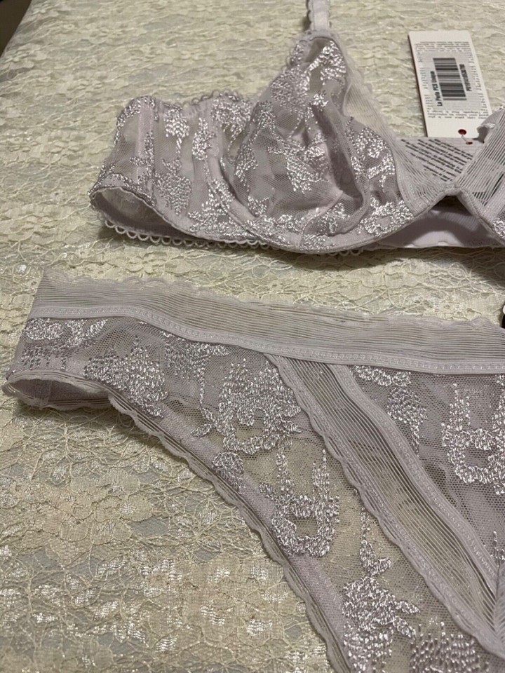 La Perla Studio Jelena 36A M U-Wire Bra Thong Set Silver | eBay