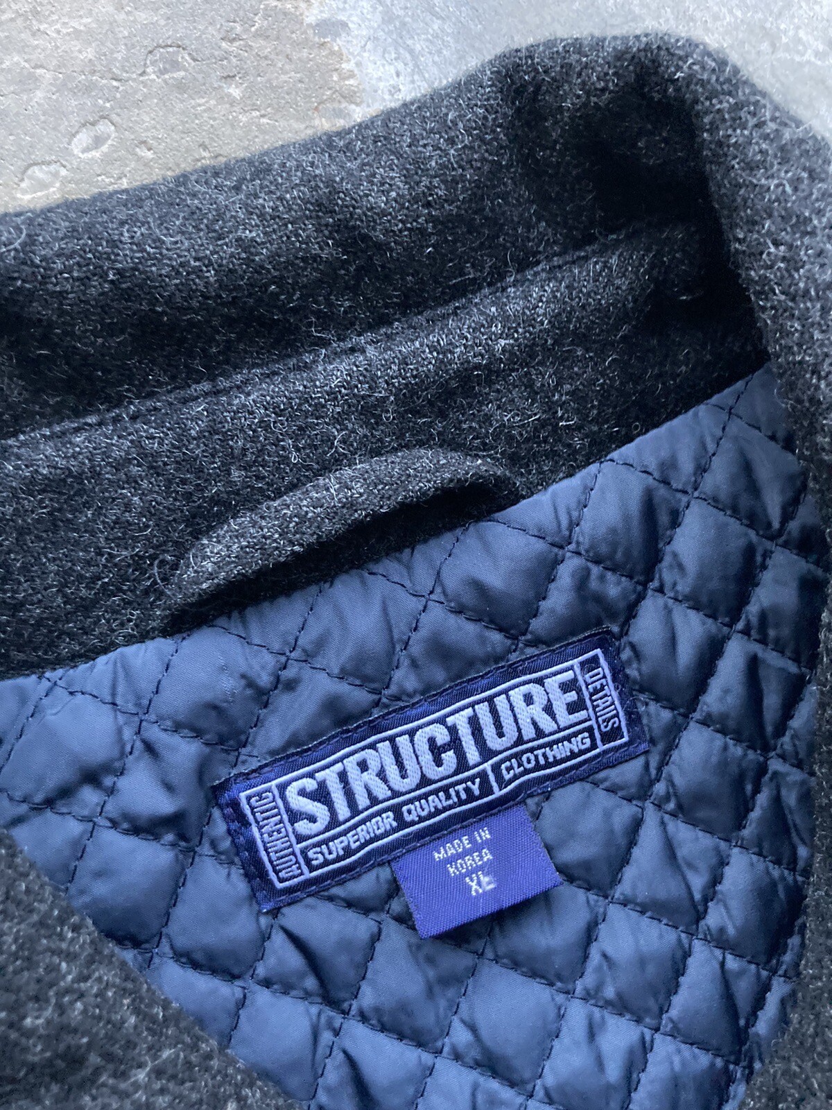 Vintage Structure Wool Blend Lined Work Jacket Size X… - Gem