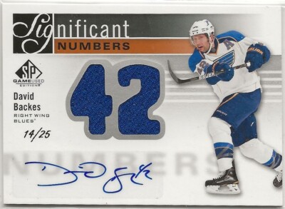 2011-12 SP Game Used SIGnificant Numbers Autographs #SNDB David Backes ...