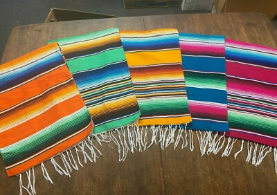 1 PIECE SARAPE RUNNER MEXICAN BLANKET, SALTILLO 81" x 14" , ASSORTED ...