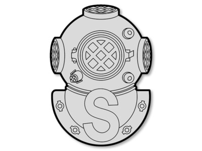 3x4 inch US Navy SALVAGE Diver Helmet Shaped Sticker (diving decal ...
