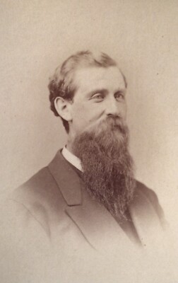 Antique 1870’s CDV Photo handsome young man big beard Chicago Ill | eBay