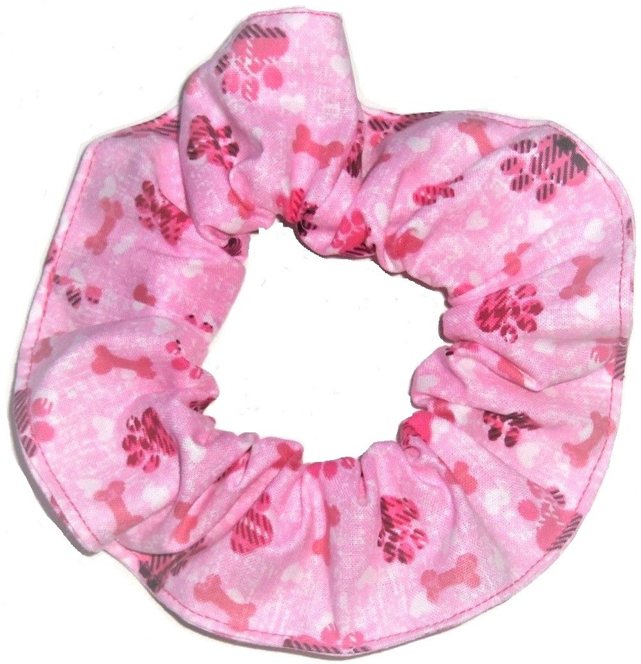 Hair Scrunchie Tie Ponytail Holder Dog Cat Paw Print Fabric Scrunchies ...