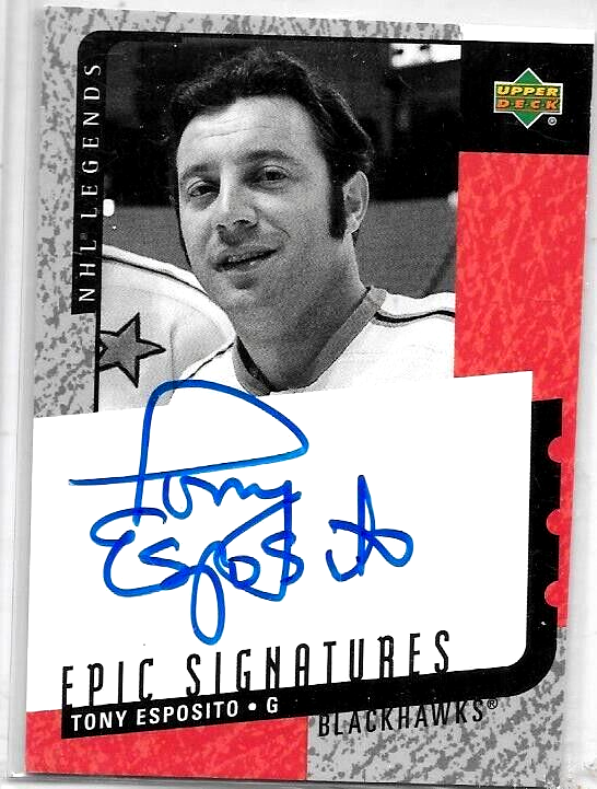 TONY ESPOSITO '00 UPPER DECK CENTURY LEGENDS EPIC SIGNATURES CERTIFIED ...