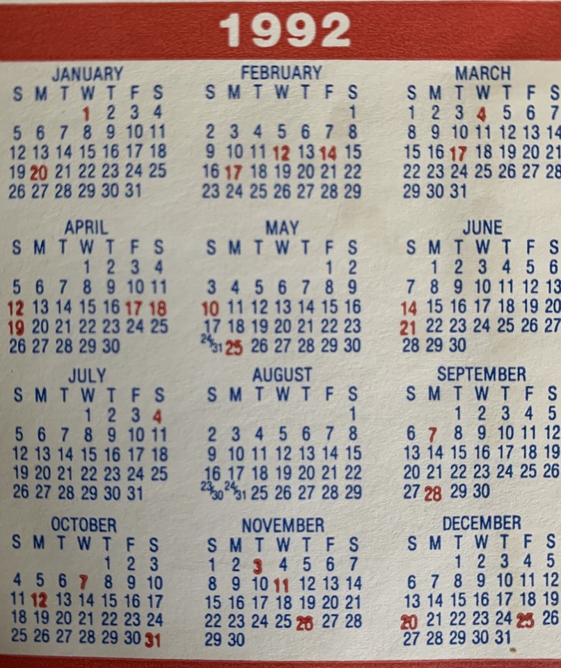 Vintage 1992 Calendar Sticker-Jim Mallatt-General Rubber Company 3x4 ...