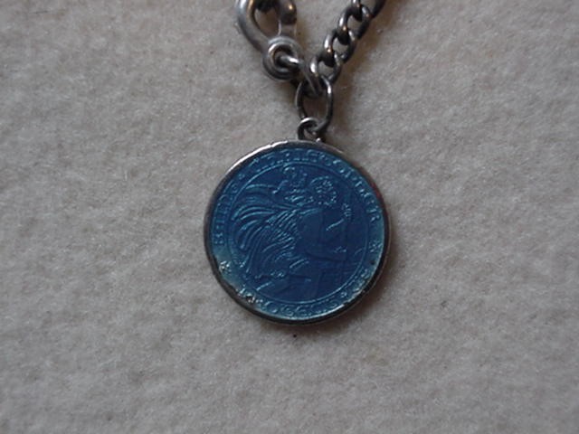 Vintage STERLING Silver St. CHRISTOPHER MEDAL - Blue Enamel - Charles ...
