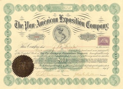 Pan-American Exposition Co - Signed by John George Milburn - 1900 dated ...