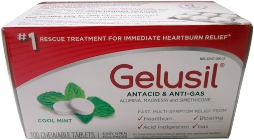 Gelusil Antacid & Anti Gas Tablets for Heartburn Relief, Acid Reflux ...