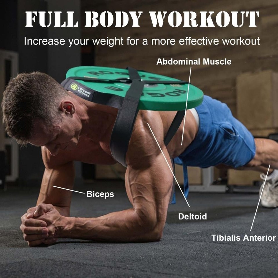 Weighted Vest Strap Barbell Plates Portable Home Pull-ups Plank Weight ...