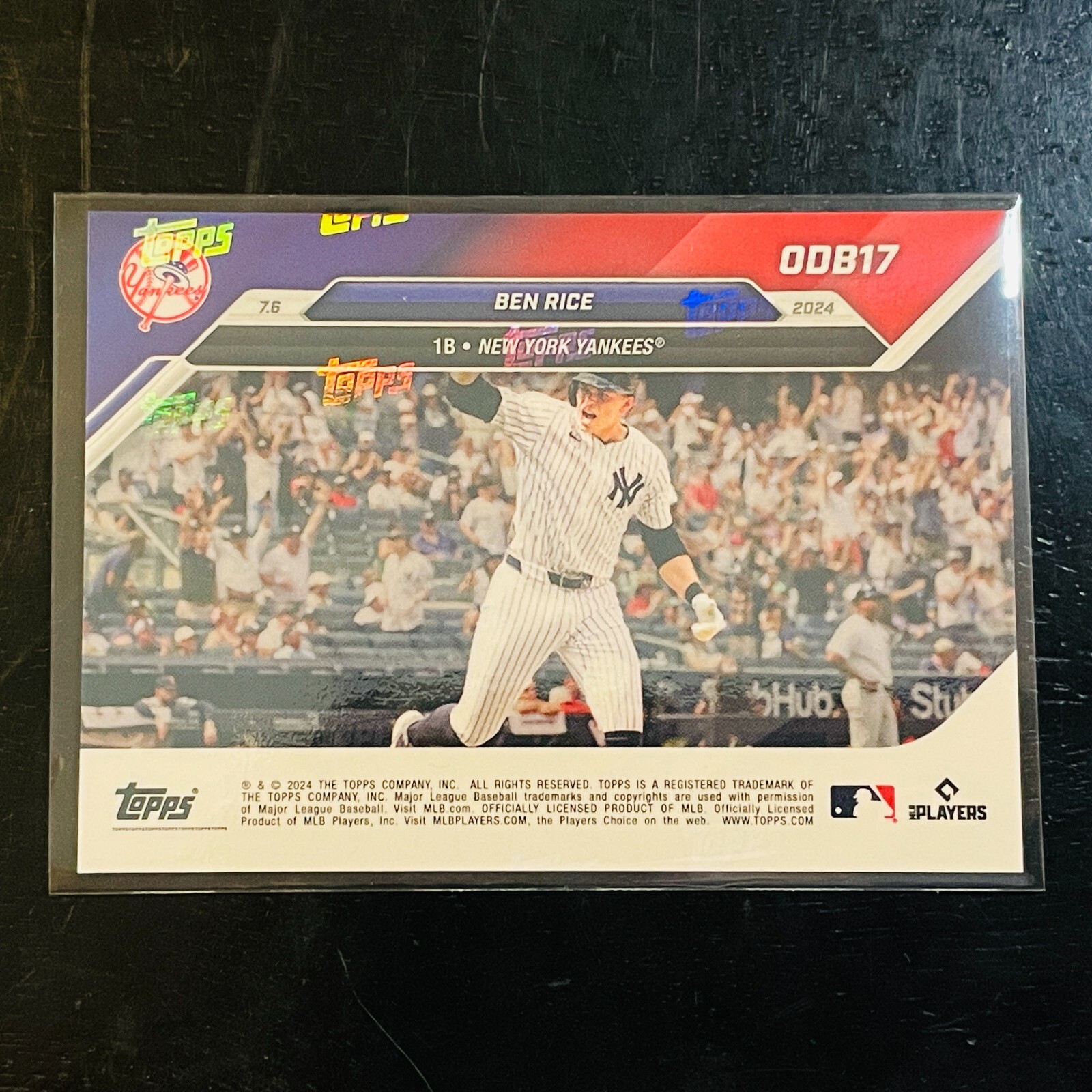 Ben Rice Baseball Card New York Yankees Call Up Topps Limited 1st RTOD ...