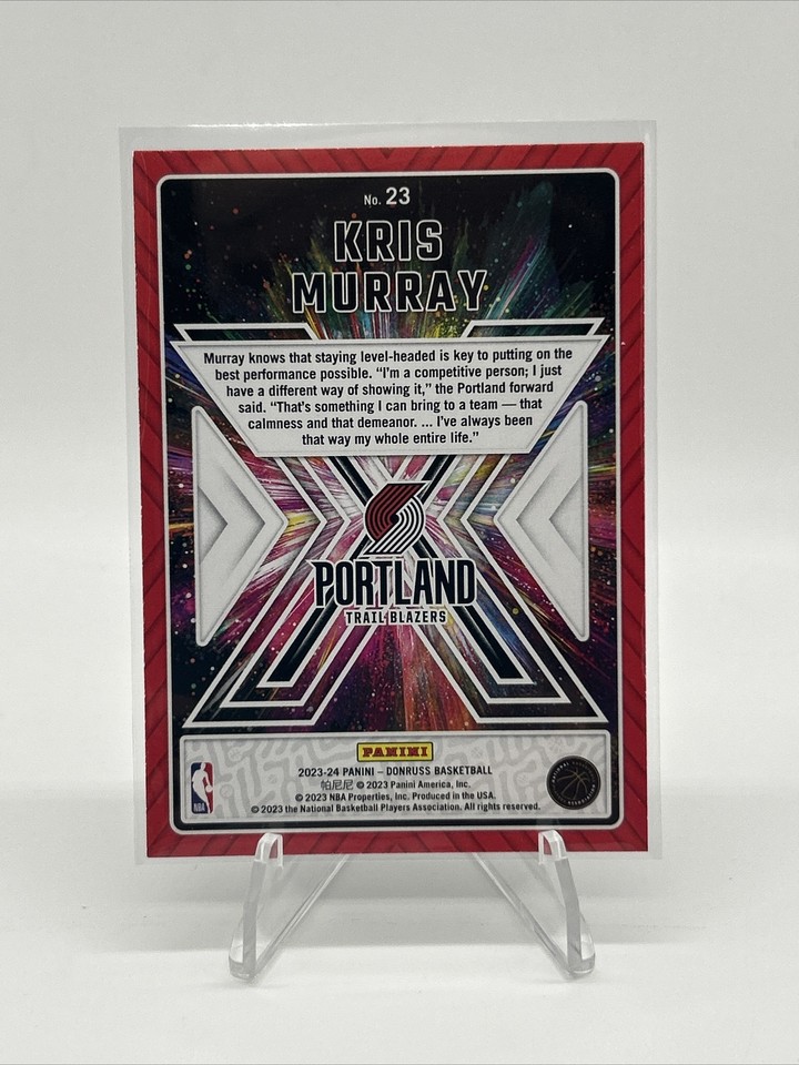 2023-24 Panini Donruss Great X-Pectations Kris Murray Rookie Card #23 ...