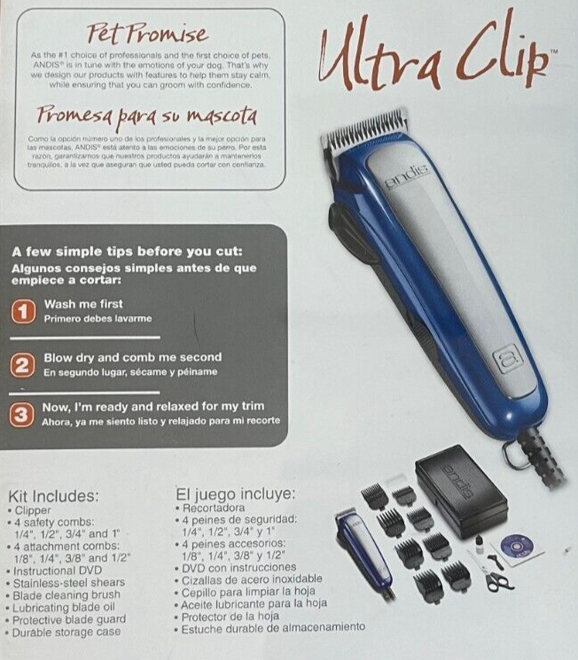 Andis Ultra Clip Clipper All In One Dog Grooming Kit 15 Piece Corded Medium Duty | eBay