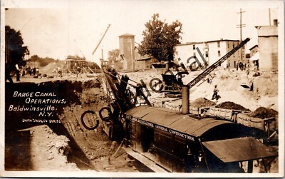 Real Photo Barge Canal Construction At Baldwinsville NY Erie Canal RP ...