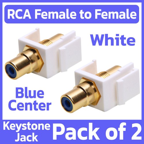 2 Pack RCA Keystone Jack Wall Plate Modular Insert RCA Coupler with Blue Center 619162053603| eBay