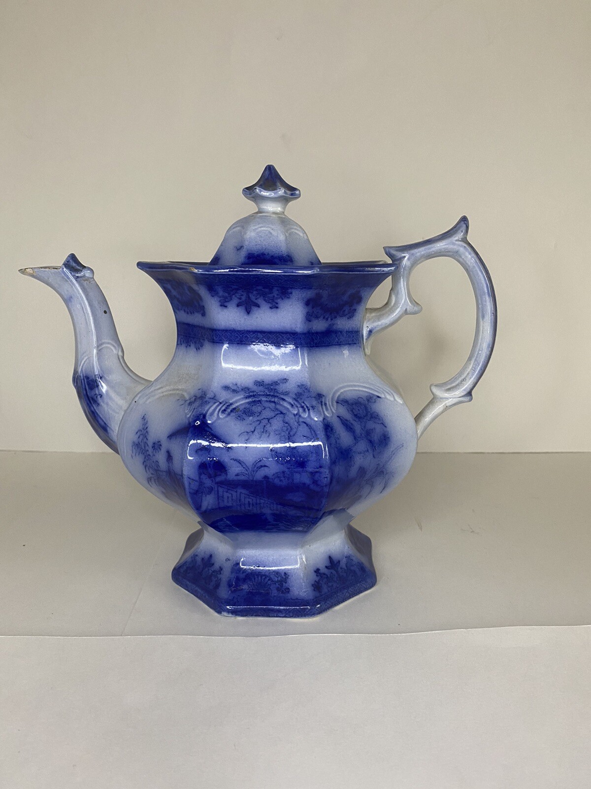Antique Davenport Flow Blue Amoy pattern teapot | eBay