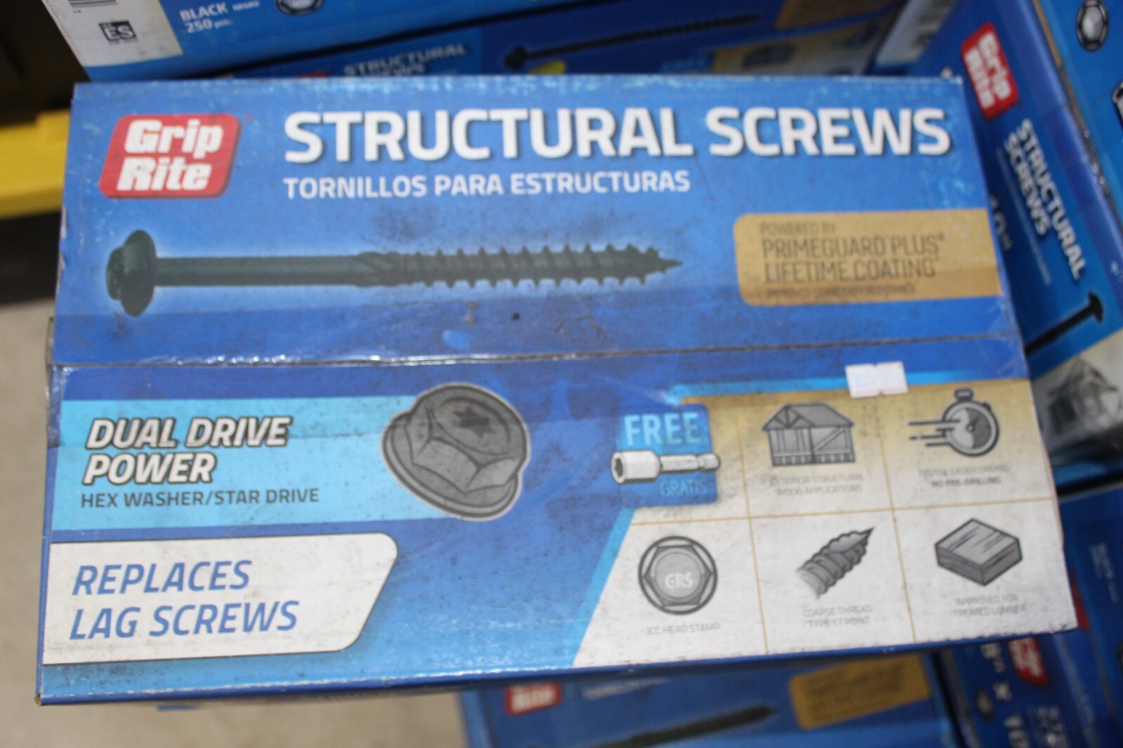 Grip Rite Structural Screws Black 5/16" x 10" 250 5/16 x 10 NEW Similar ...
