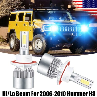 For 2006-2010 Hummer H3 Upgrade 8000K LED Headlight Bulbs Kit High Low ...