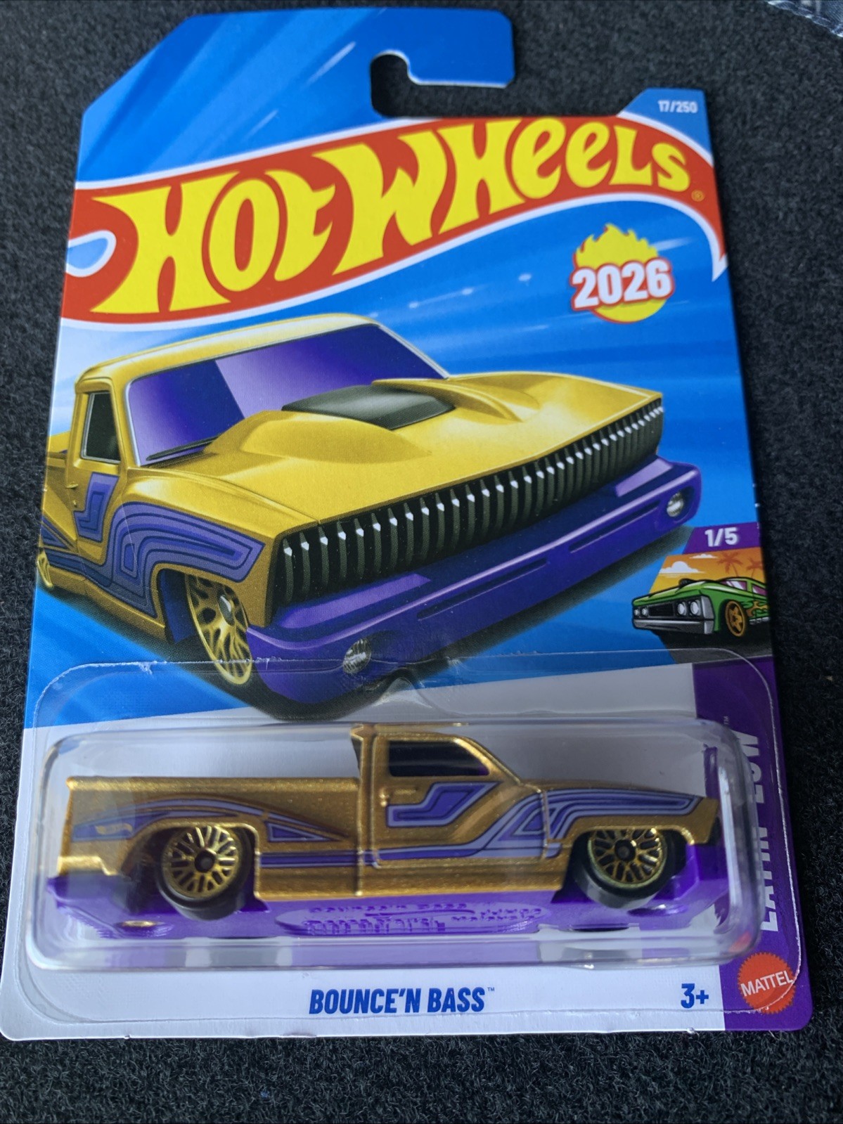 Hot wheels Bounce'N Bass Gold Mainline New 2026 Case A In Stock Long Card | eBay