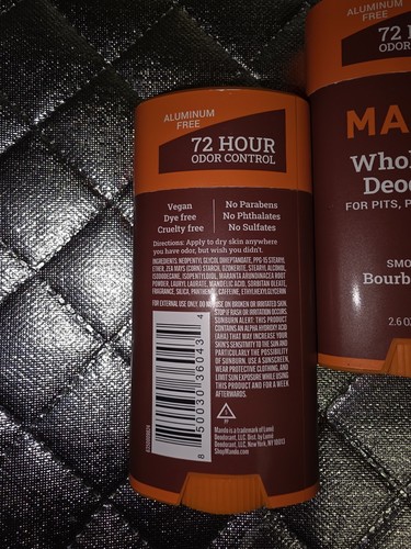 MANDO Whole Body Deodorant Smooth Solid Bourbon Leather Scent 2.6 Oz ...