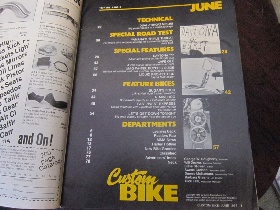 Custom Bike Magazine June 1977 | eBay