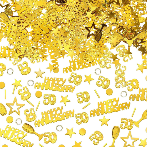 3000 Pcs Gold 50Th Anniversary Confetti Glitter Confetti Table Scatter ...