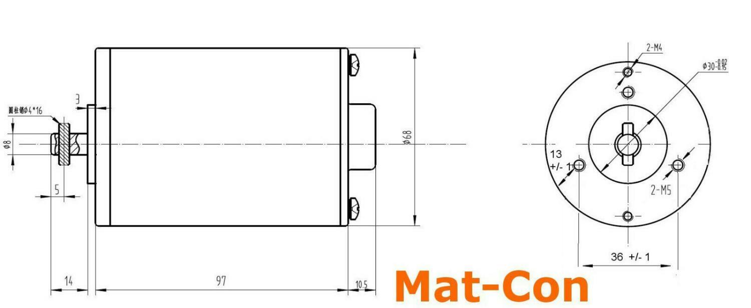 E-Motor ZY6812 MY6812 150W 24V DC 0,56Nm 2500rpm, 111x68mm, Ritzel ...