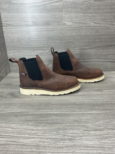 DANNER Men's BULL RUN CHELSEA 6" BROWN WORK BOOTS Pull On 15481 SZ 9 EE ...
