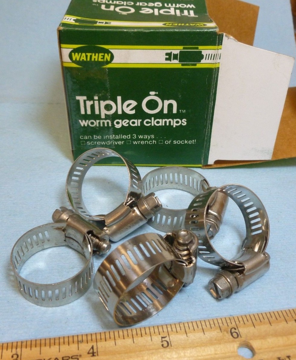 Lot of 5 USA, SS-12 STAINLESS STEEL WORM CLAMPS 9/16" - 1-1/4" DIA. | eBay