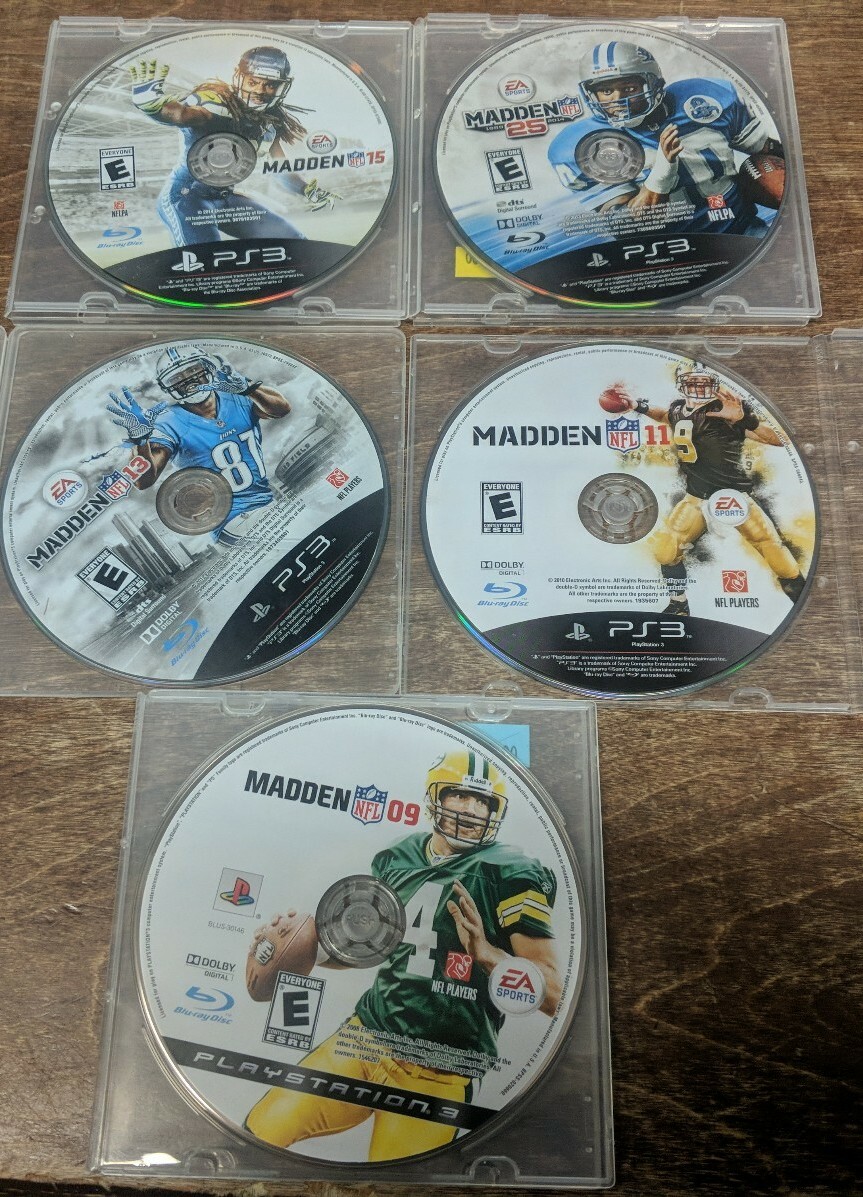 PS3 Madden NFL Bundle 09 11 12 13 14 15 25 Playstation 3 Football Game ...