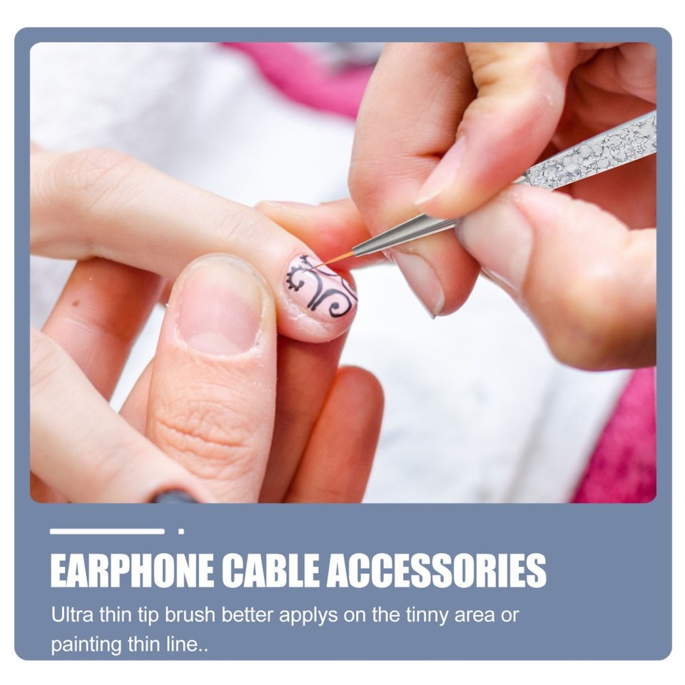 3 Pcs 11/15/20 MM Thin Tip Painting Brush Marble Pattern Handle Drawing ...