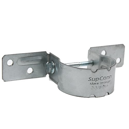 2-3/8" Steel to Wood Fence Brackets (50Pcs), Galvanized Pipe Grip Tie ...