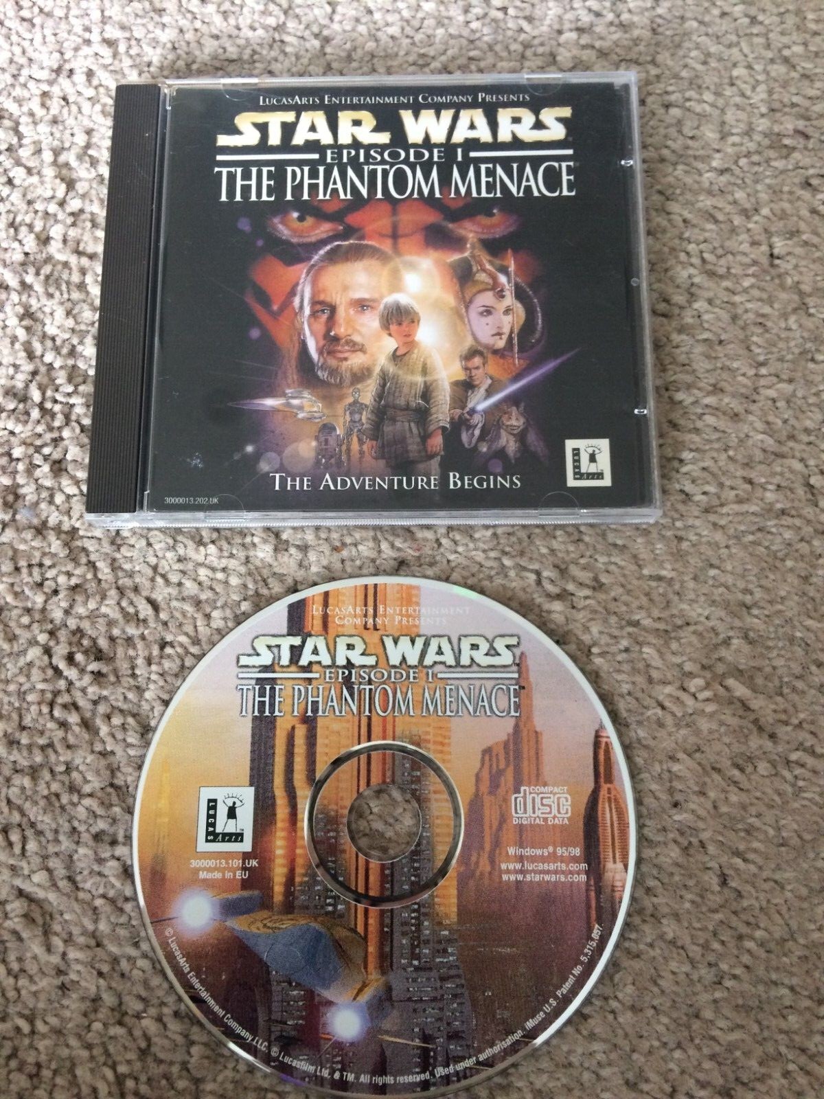 Star Wars Episode 1 The Phantom Menace PC Game CD-Rom LucasArts Classic ...