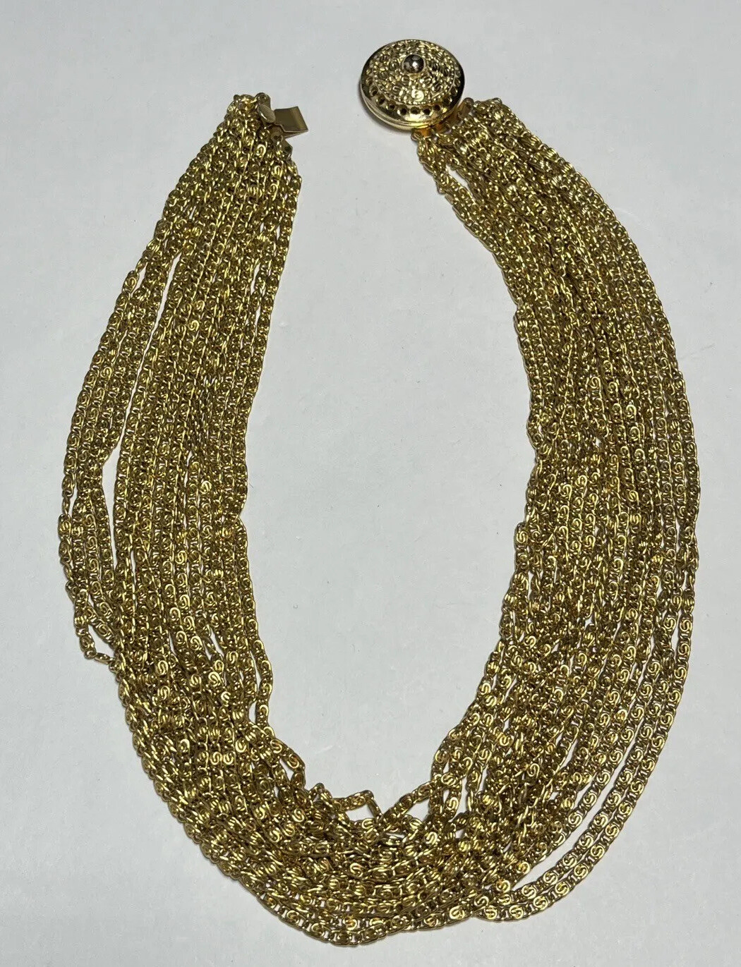 Vintage Kramer Greek Revival Key Multi Strand Goldton… - Gem