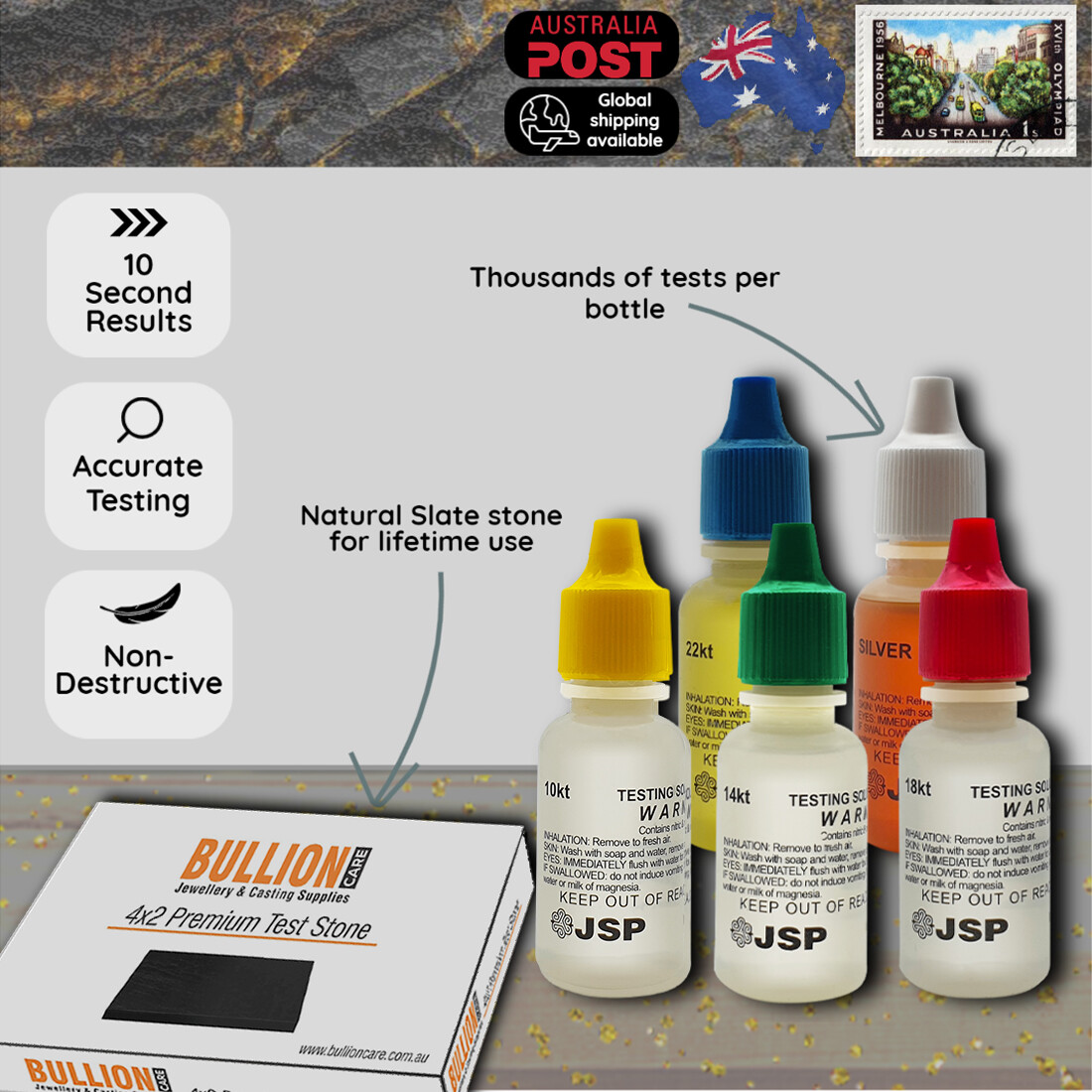 Customize Listing: Gold Silver Platinum Acid Scratch Test Kit + Slate ...