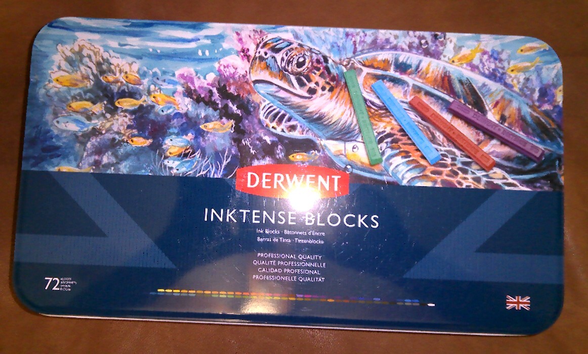 New Derwent Inktense Blocks Set of 72 Assorted Colors Tin Water Soluble ...