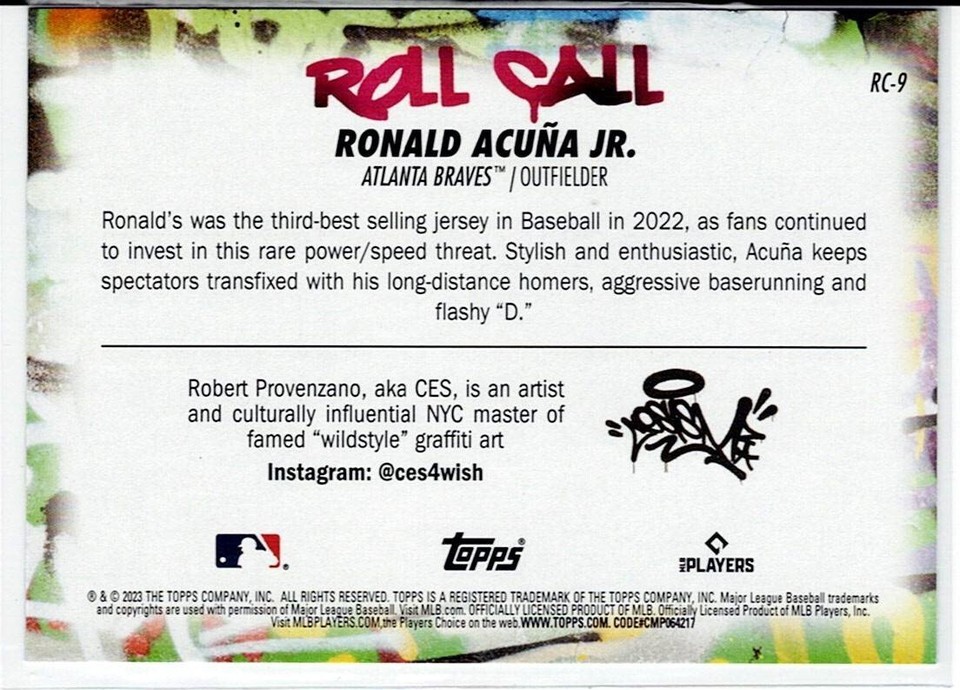 2023 Topps Big League Roll Call Ronald Acuna Jr. | eBay