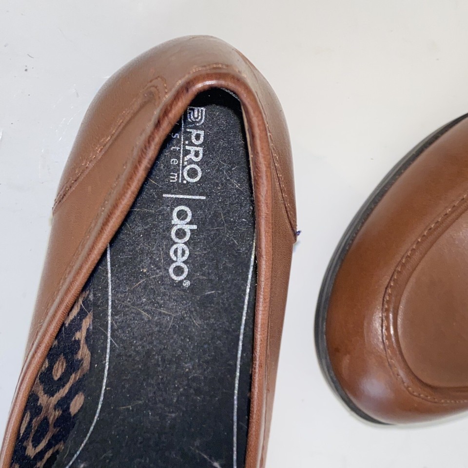 Abeo Pro System Comfort Orthotic Brown Leather Loafers Sz 9 Jade Model ...