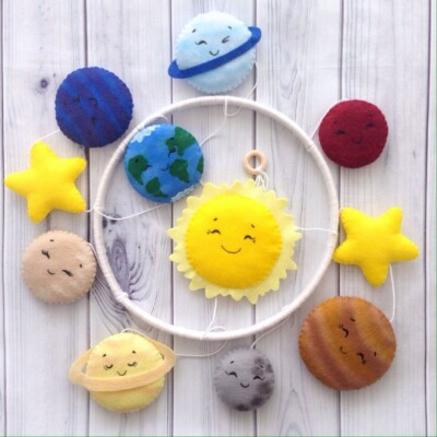 Baby Mobile Planets and Sun Solar System Crib Mobile Space Nursery ...