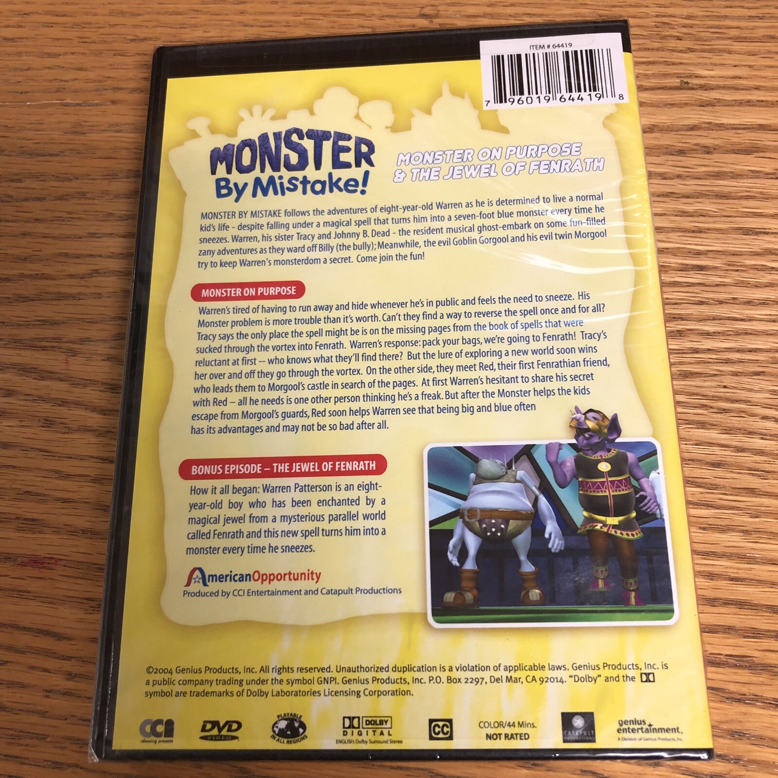 Monster By Mistake - Monster on Purpose The Jewel of Fenrath (DVD, 2004 ...