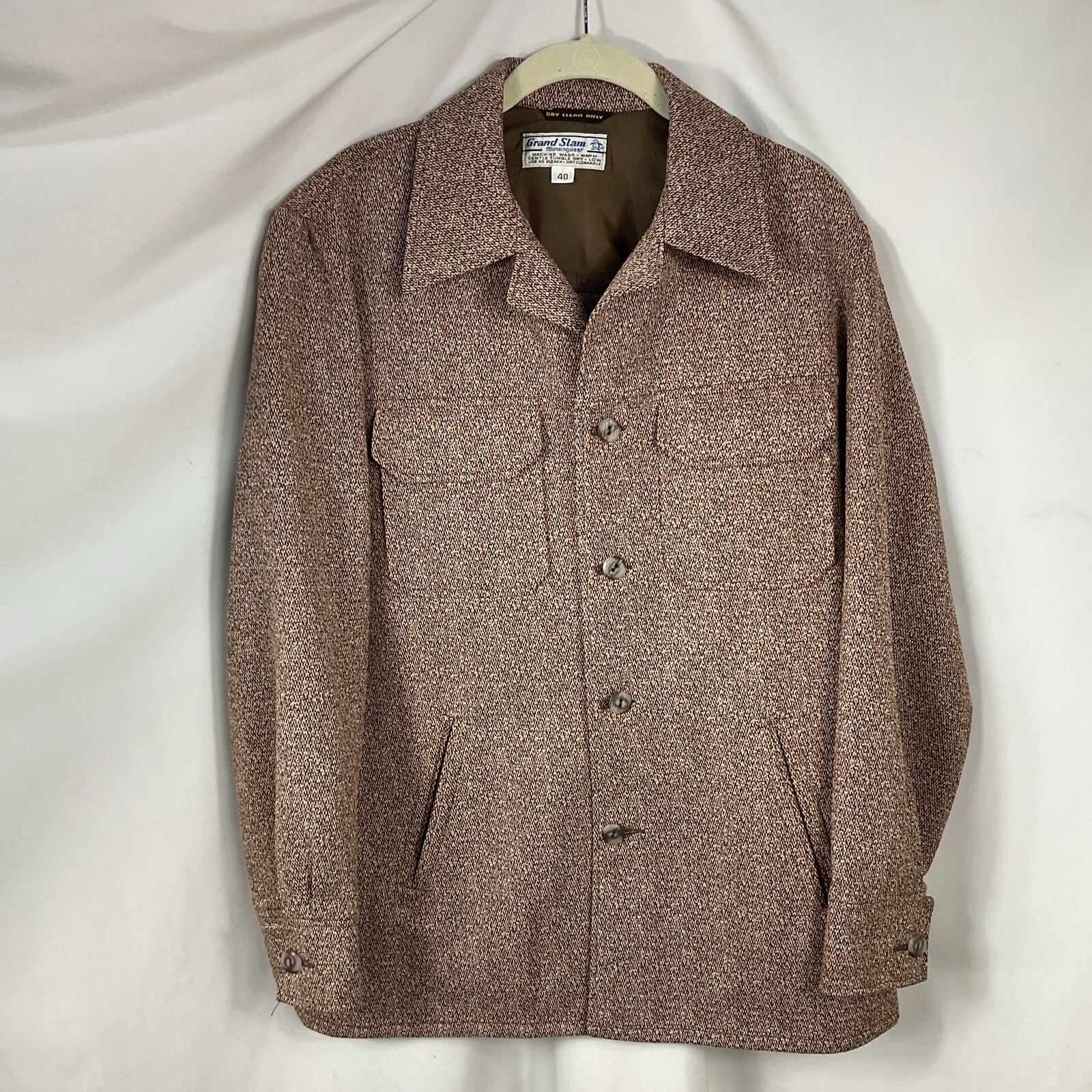 Vintage Grand Slam Ltd Munsingwear Jacket Men 40 Brown Long Sleeve ...
