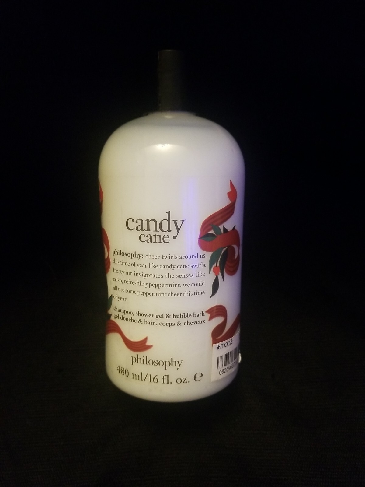 Philosophy Candy Cane Shampoo, Shower Gel, & Bubble Bath 16 oz 3 in 1 ...