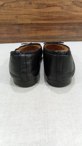 CHANEL Black Lambskin Leather CC Logo Bow Ballets Flats Size 38 US 7.5 ...