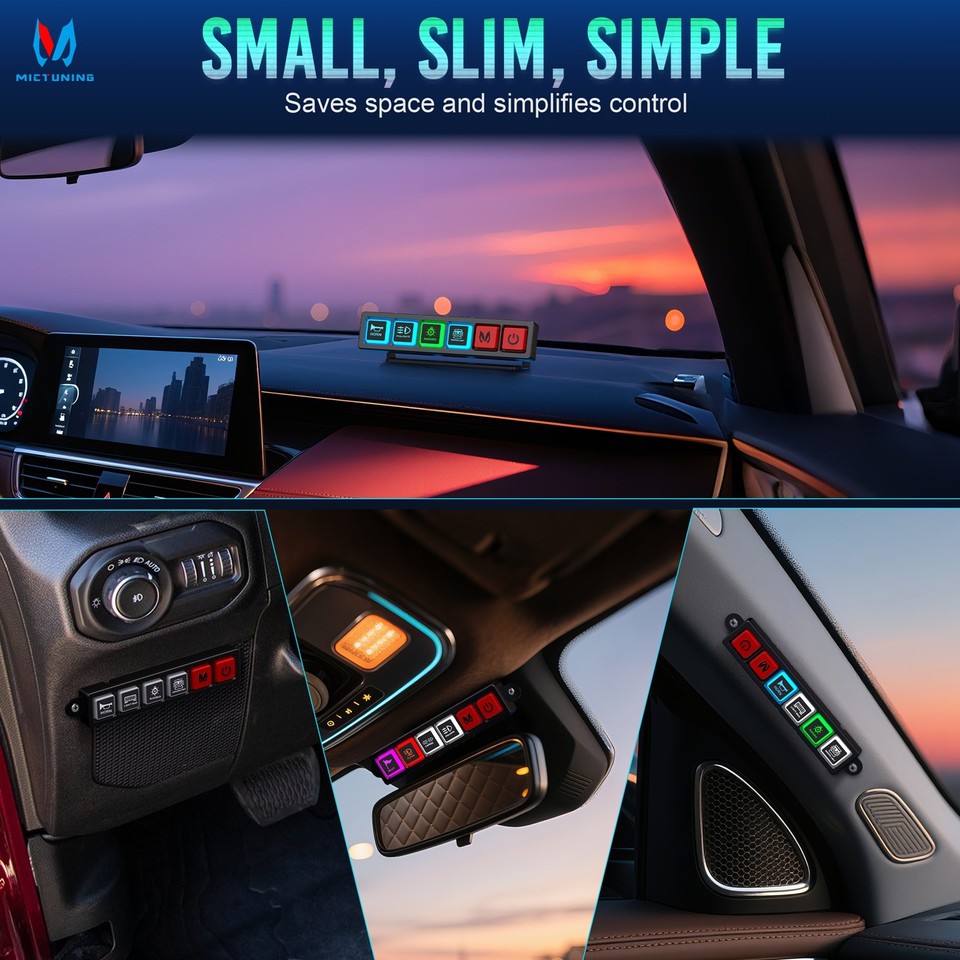 Keypad-Style 4-Gang P4 Neon LED Touch Switch Panel On/Off Control ...