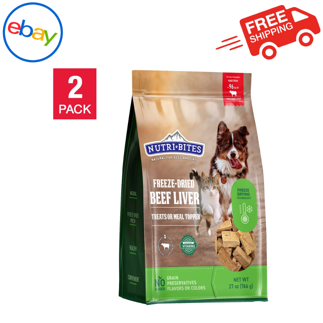 Canature NutriBites Freeze Dried Beef Liver Treats 27oz 2 Pack Dogs ...